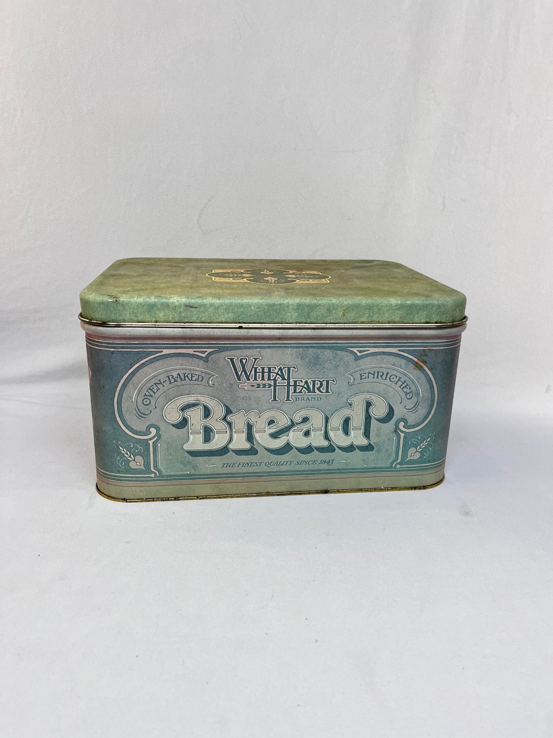 Vintage Tin Wheat Heart Bread Box With Hinged Lid - Etsy