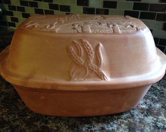 Vintage Clay Roaster by American Bravo Clay Cookware USA, 3 Qt ...
