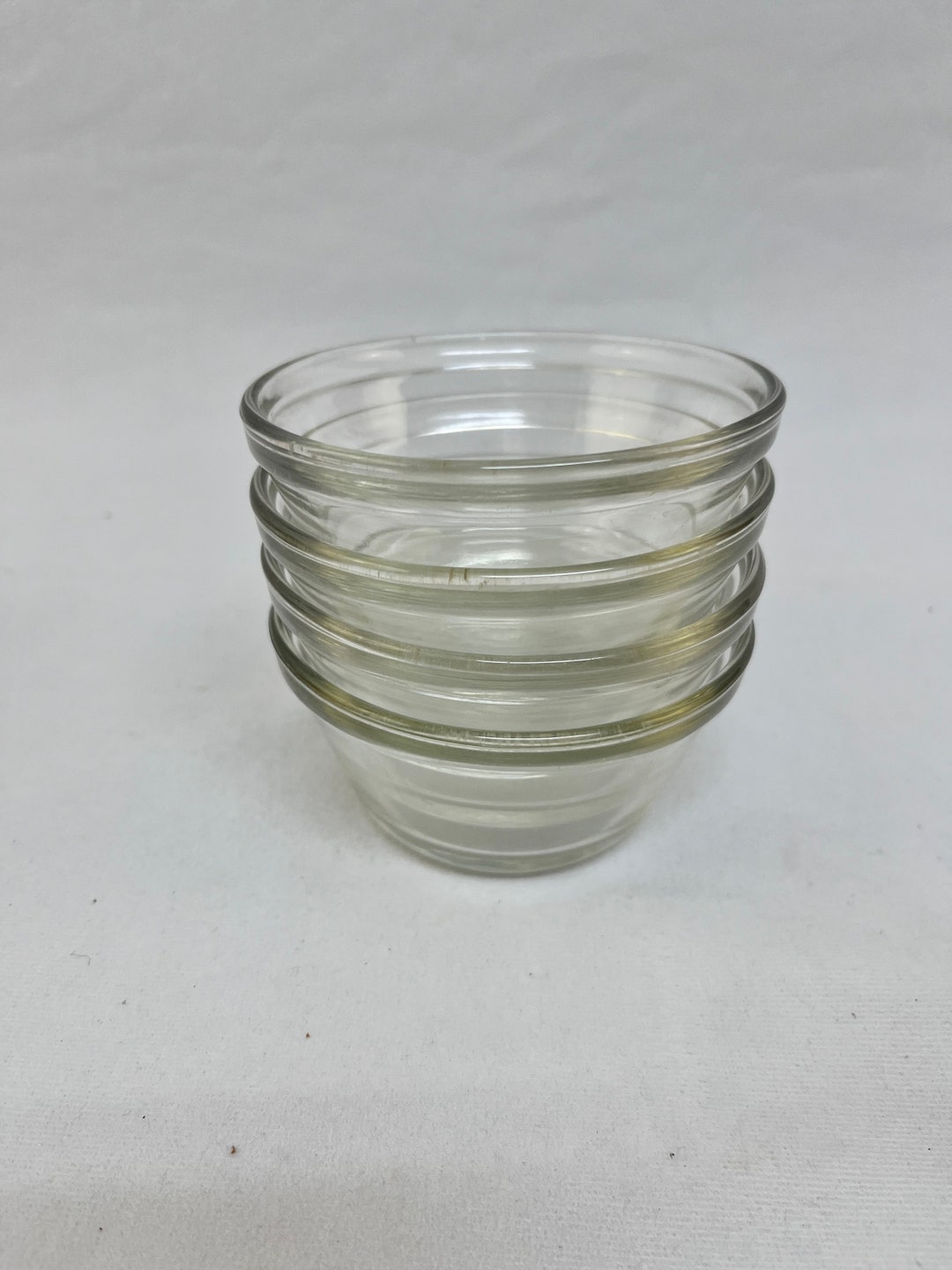 Vintage Clear Glass Custard Bowls, 6 Ounce, Set of 4 - Etsy