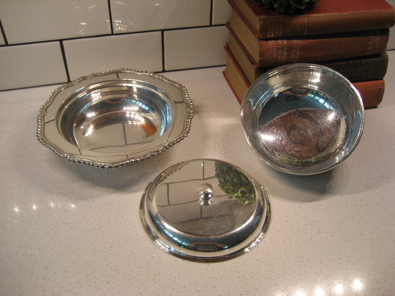 8" Vintage Barker Ellis Silverplate Covered Muffin Dish Ornate Engraved ...