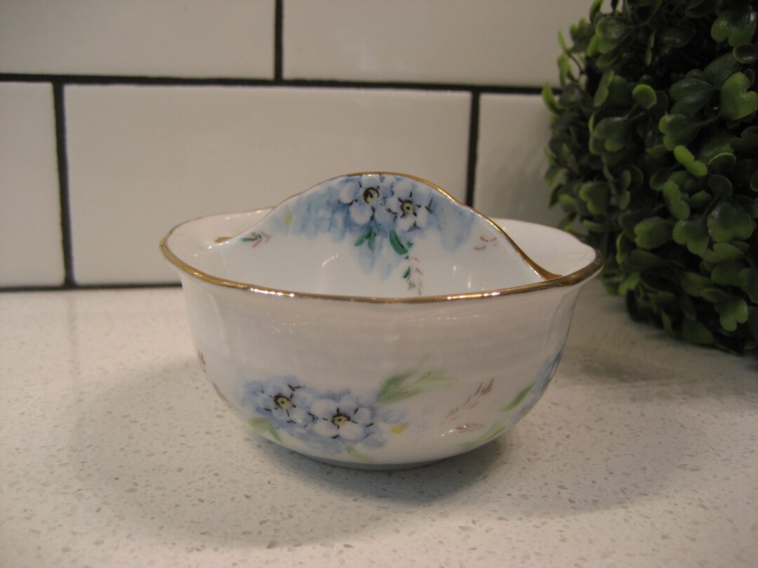 4" Antique Porcelain Divided Ring Dish Hand-painted Signed Delicate ...