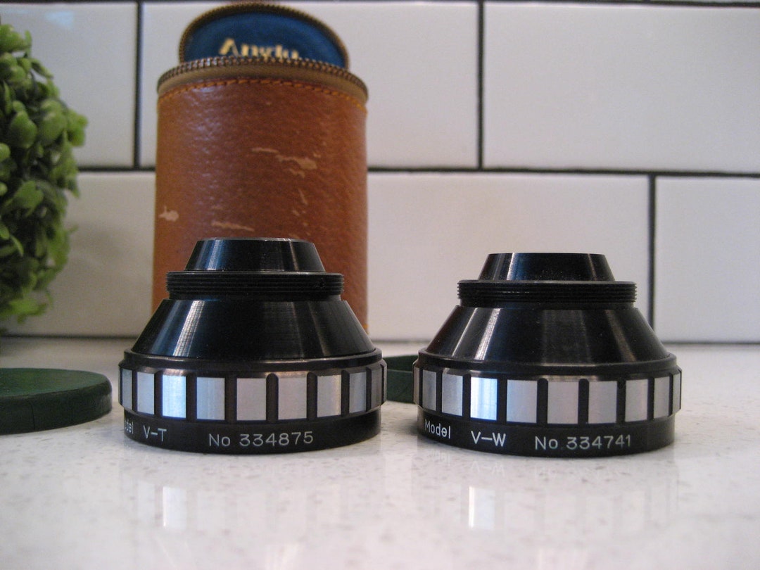 Vintage Camera Anglo Lenses Retro Leather Zippered Case Velvet Interior ...