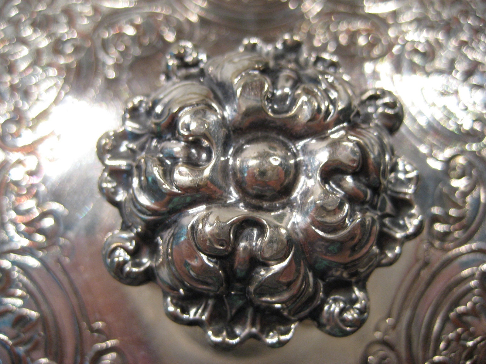 8" Vintage Barker Ellis Silverplate Covered Muffin Dish Ornate Engraved ...