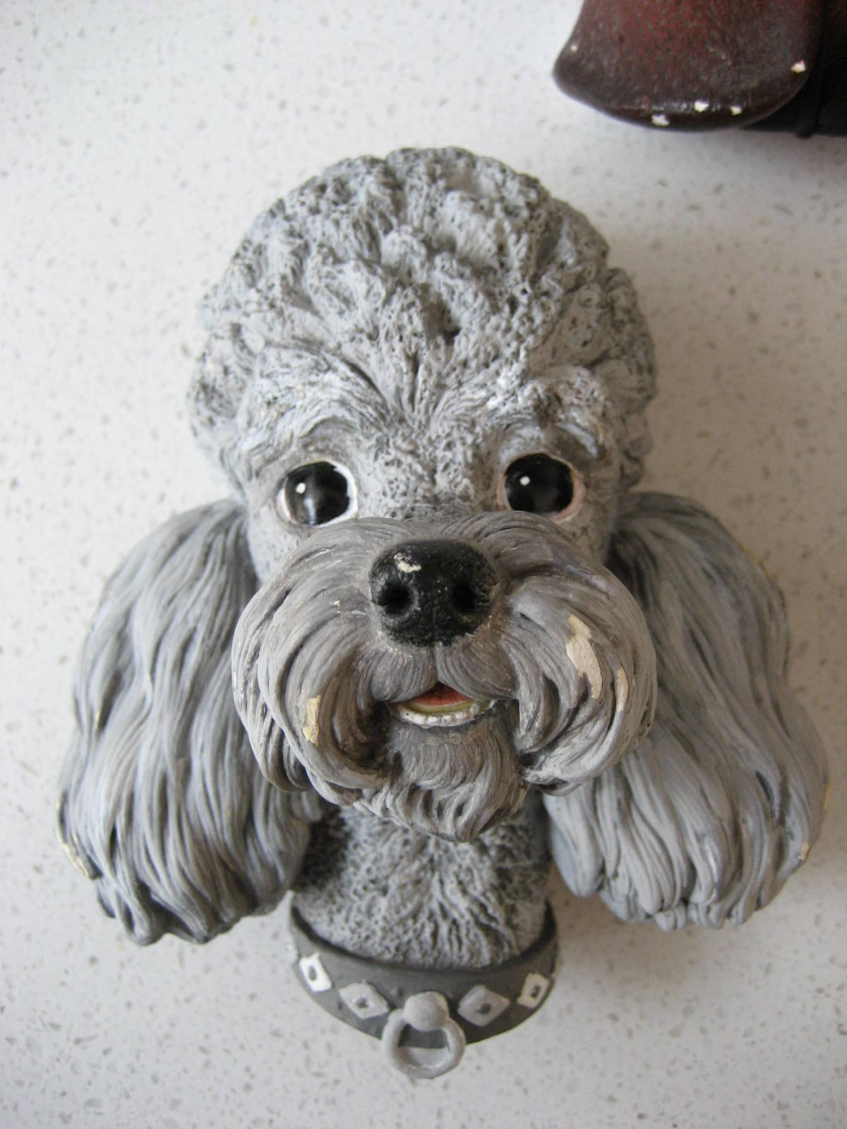 CHOICE 5" Vintage Adorable Bossons Dog Heads Grey Poodle Black Poodle ...