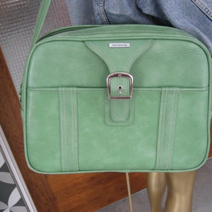 18" Vintage Samsonite Soft Side Travel Bag Metal Feet Cross-body or ...