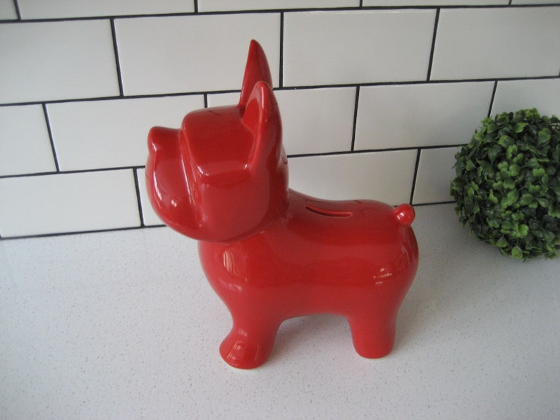 10” Vintage 3D Red French Bulldog Coin Bank Frenchie Figurine Retro Mod ...