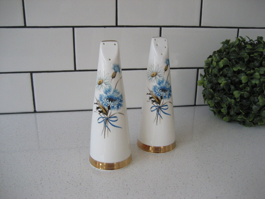 2pc Set 6" Vintage Royal Stuart Fine Bone China Salt Pepper England ...