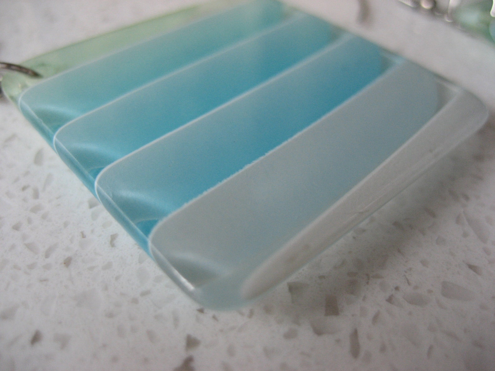 Vintage Aqua Eau De Nil Louver Pattern Lucite Hook Earrings Retro Mod ...