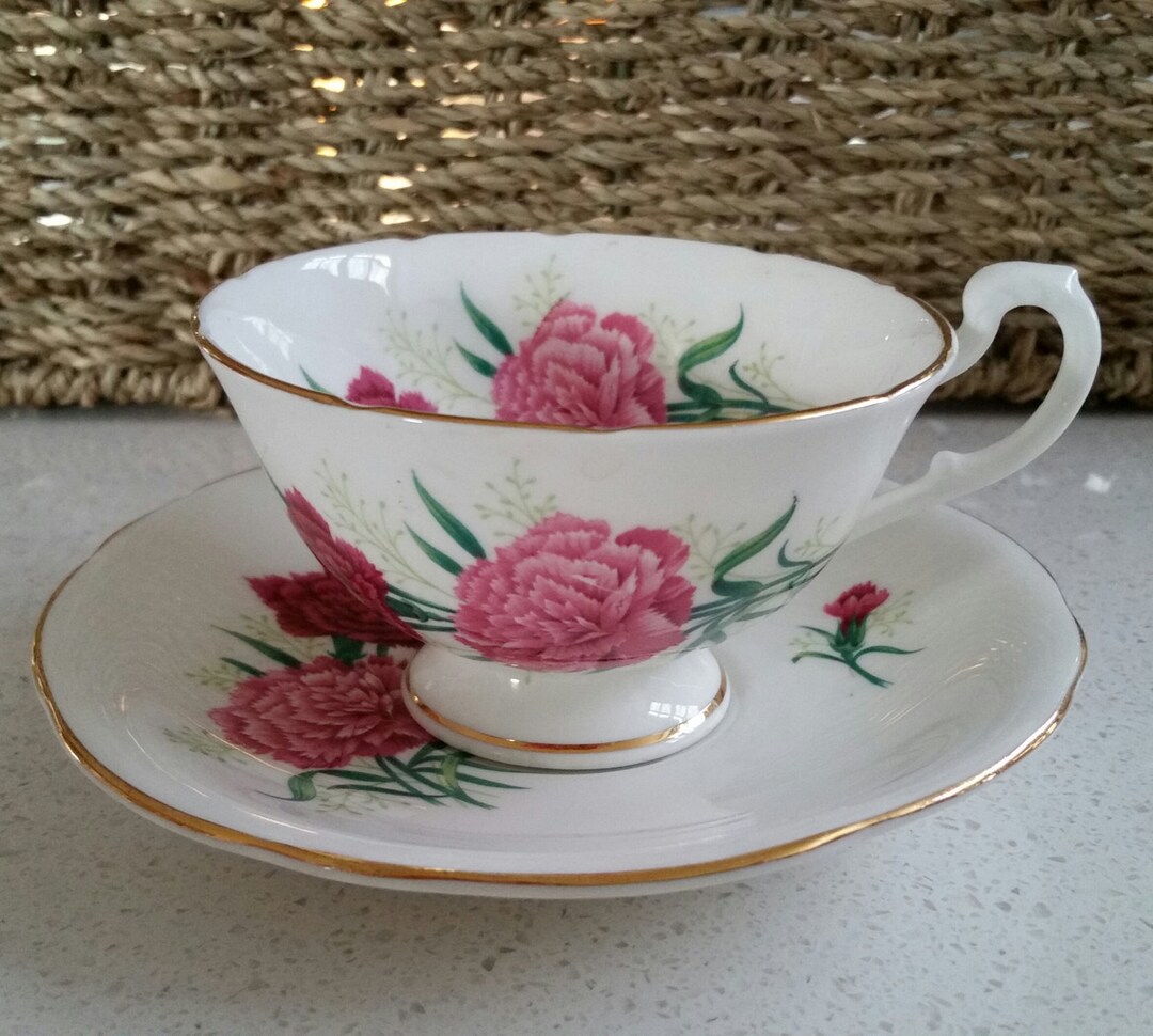 Vintage Royal Imperial Tea Cup & Saucer Midcentury Fine China Pink ...