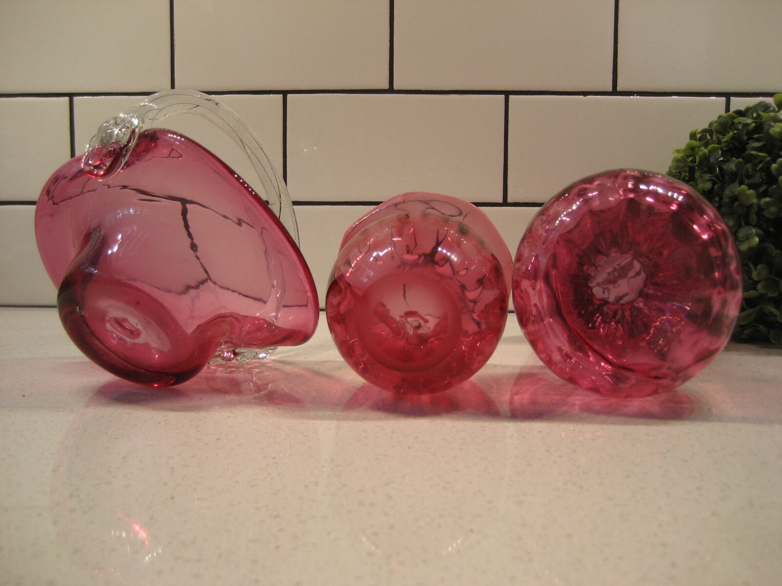 CHOICE Vintage Cranberry Glass Retro Art Jack in the Pulpit Bride's ...