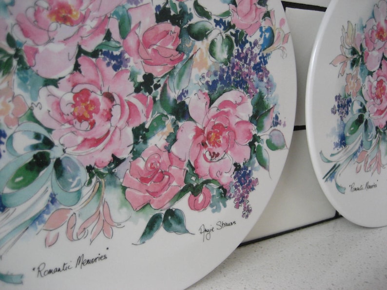 Pair 8" Vintage Footed Trivets Made in Italy Mebel Melamine Romantic ...