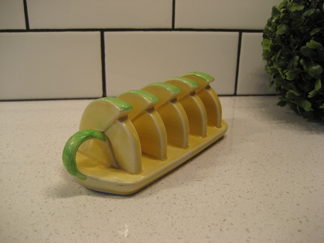 Vintage Carlton Ware Art Deco Toast Rack Miami Beach Lemon Line Desk ...