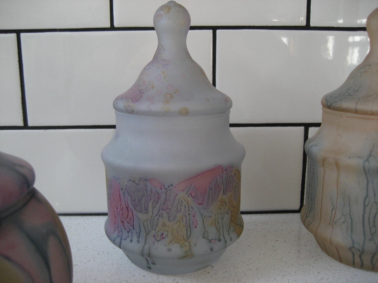 CHOICE Vintage Simron Israeli Hand-stained Glass Jars - Etsy UK