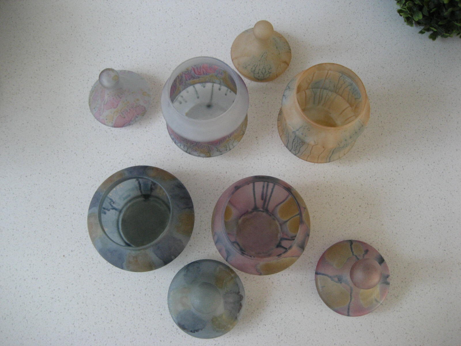 CHOICE Vintage Simron Israeli Hand-stained Glass Jars - Etsy UK