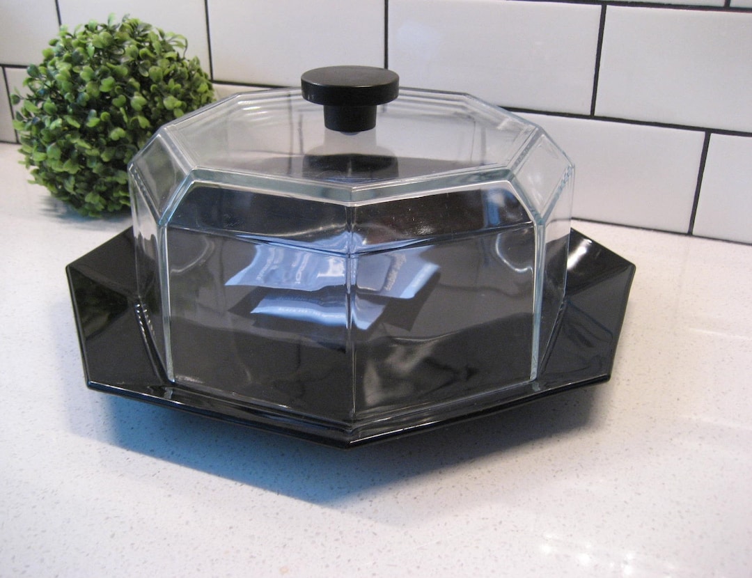 12" Vintage Arcoroc Cake Pie Cloche Cheese Bell Octagon Shape Geometric ...