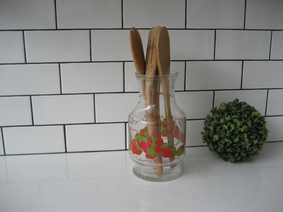 9" Vintage Strawberry Shortcake 1980 Kitchen Juice Jug Pitcher Vase ...