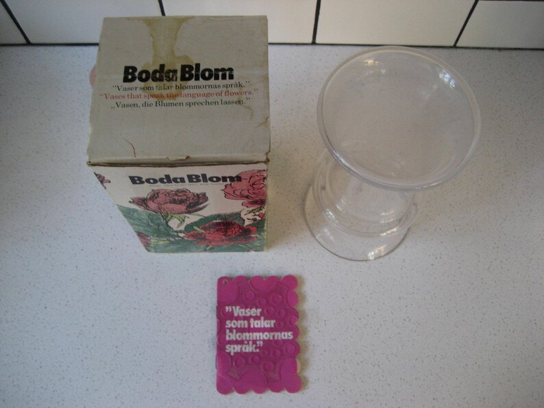 8" Vintage Boda Blom Vase Original Box Pamphlet Frog Made in Sweden ...