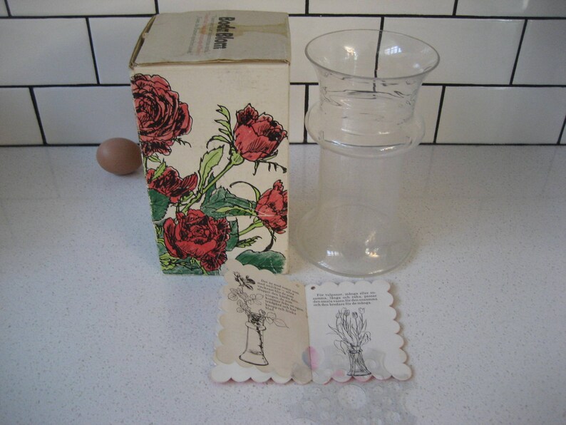 8" Vintage Boda Blom Vase Original Box Pamphlet Frog Made in Sweden ...