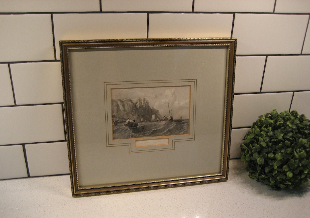 11.75" Antique J. Stephenson Engraving Print 'east Cliff, Hastings ...