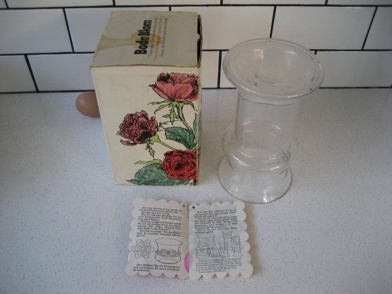 8" Vintage Boda Blom Vase Original Box Pamphlet Frog Made in Sweden ...