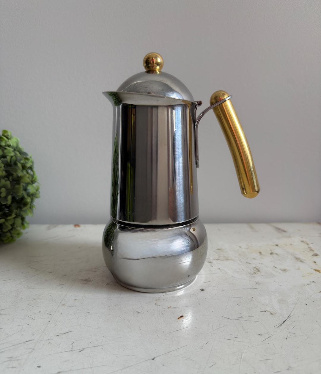 8" Vintage Bialetti Class Gold Italy Quality Coffee Maker Easy ...