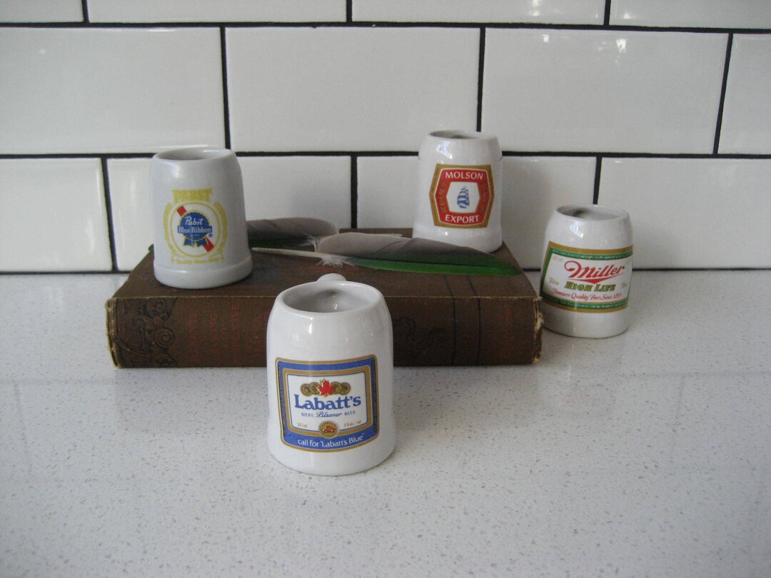 CHOICE 3" Vintage Mini Beer Steins Labatt's Blue Miller Lite Molson ...