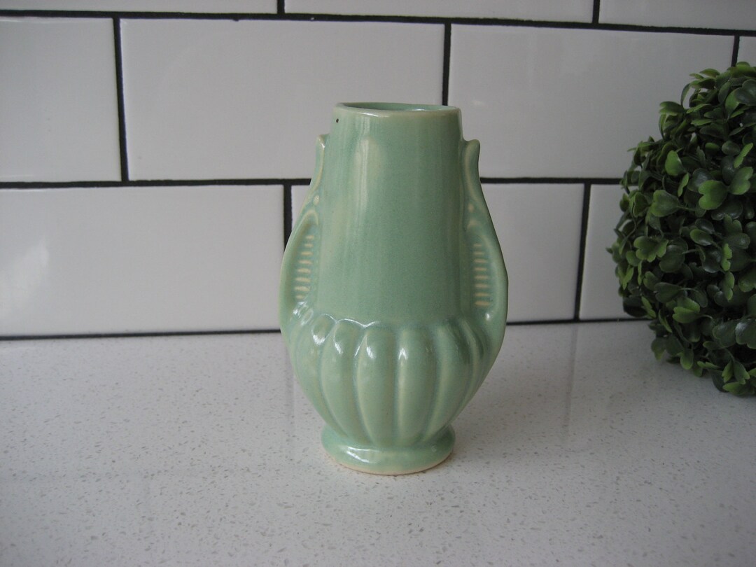4.75" Vintage Art Deco Art Nouveau USA Pottery Bud Vase Celadon Glaze ...
