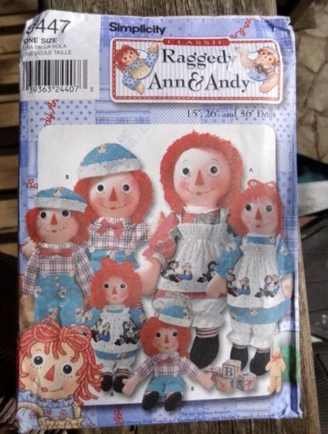 New,unused,uncut Simplicity 9447 Classic Raggedy Ann & Andy PATTERN for ...