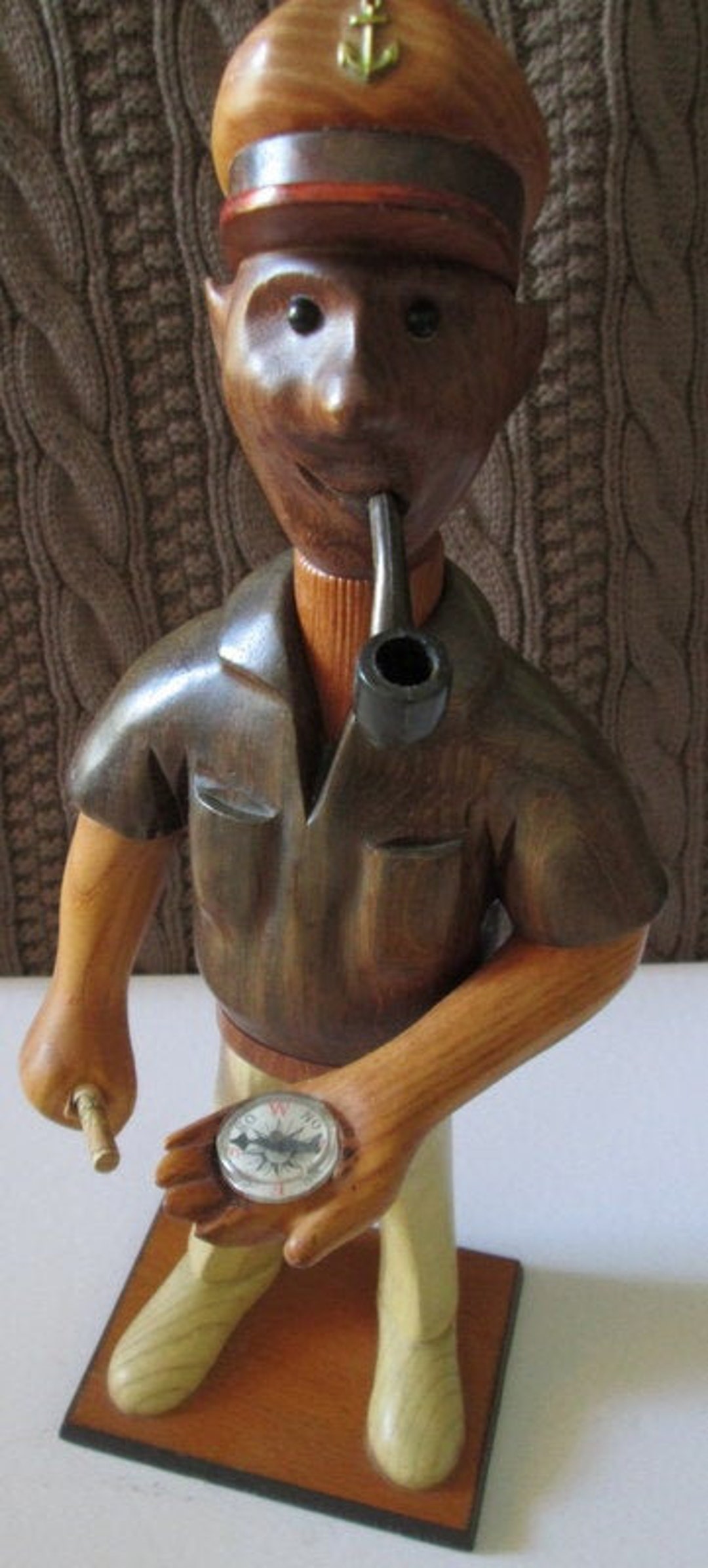 ROMER ITALY Carved Multiple Woods Yachtsman, Navigator, Ship Captain ...