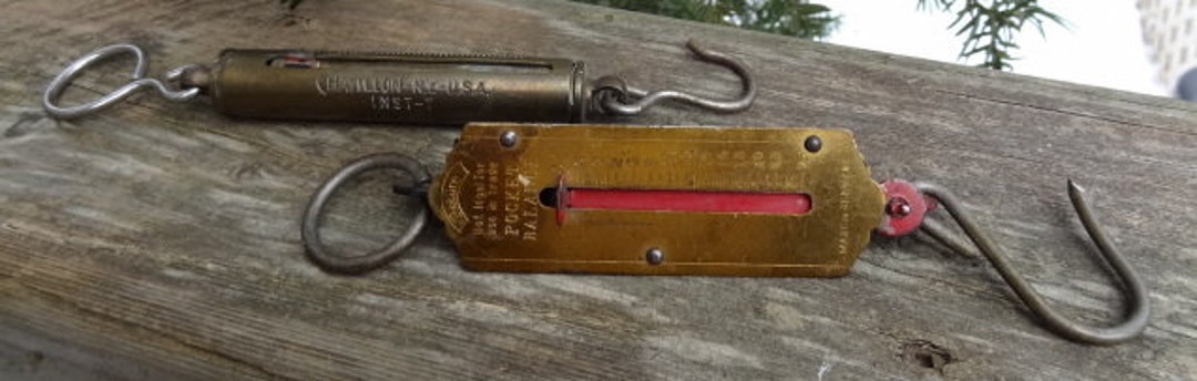 Two Vintage Brass brass/metal Hand Held Hanging Weigh Scales - Etsy