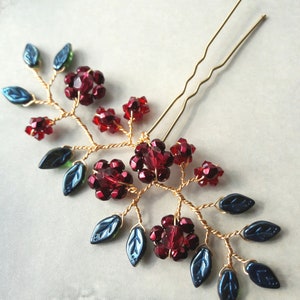 Red Rose Wedding Hair Pin Bridal Headdress Flower Headpiece - Etsy