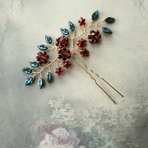 Red Rose Wedding Hair Pin Bridal Headdress Flower Headpiece - Etsy