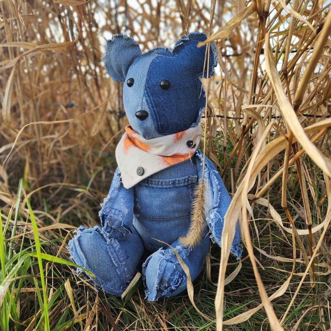 15" Memory Bear Made From Loved Ones Clothes - Etsy