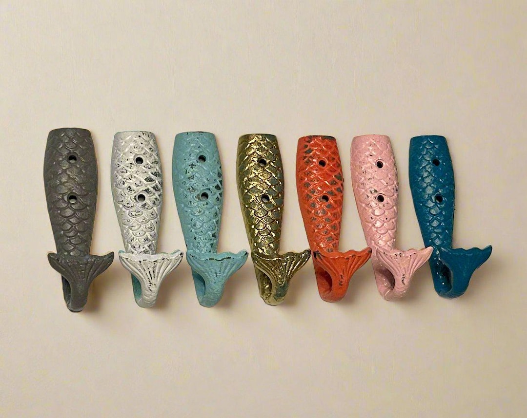 Mermaid Tail Hook (19 Colors), Mermaids, Beach Wall Decor, Towel and ...