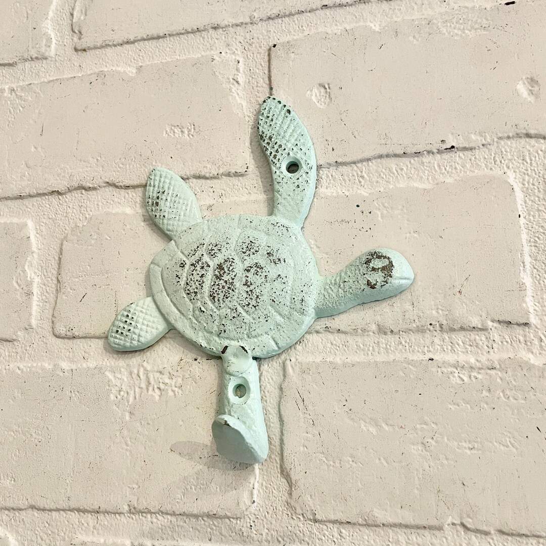 Sea Turtle Hook (19 Colors), Turtles, Nautical Towel Coat Hook, Beach ...
