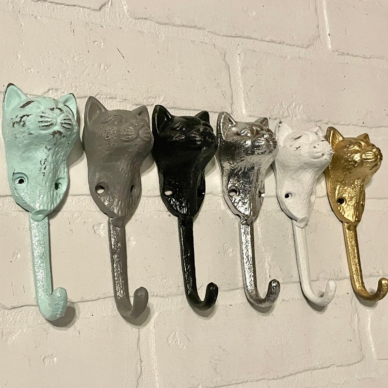 Cat Wall Hook Cast Iron - Etsy