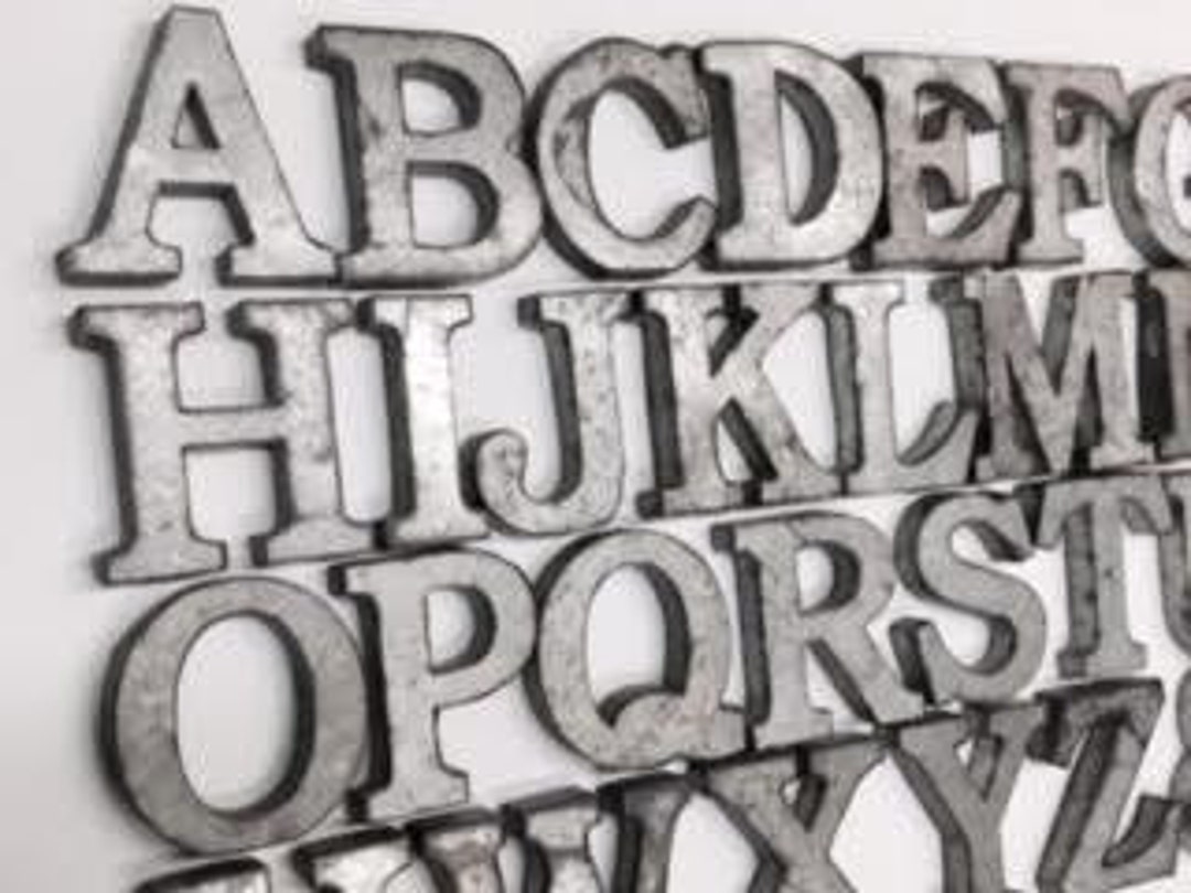 LAST OF STOCK Craft Small Metal Letters-3 3/4", Letters, Galvanized ...