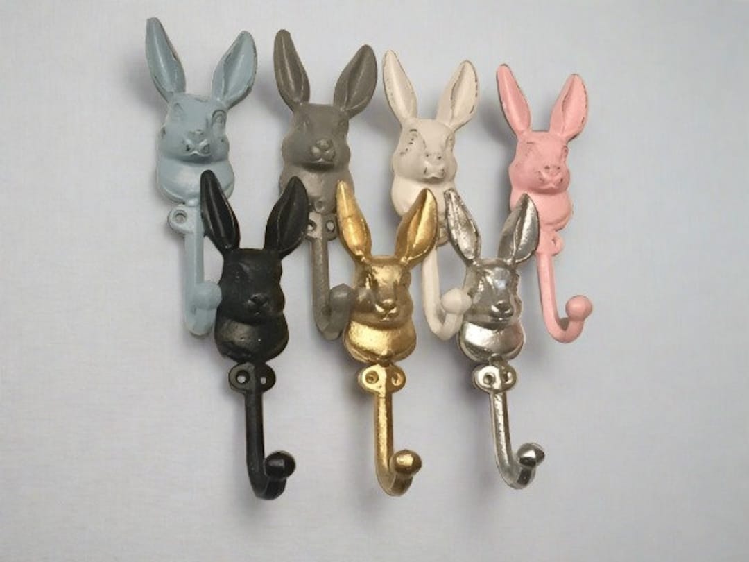 Cast Iron Rabbit Wall Hook (19 Colors) - Etsy