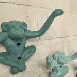 Cast Iron Monkey Wall Hook (19 Colors) - Etsy