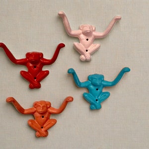 Cast Iron Monkey Wall Hook (19 Colors) - Etsy