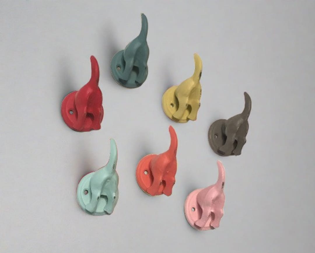 Cast Iron Dog Tail Wall Hook (19 Colors) - Etsy