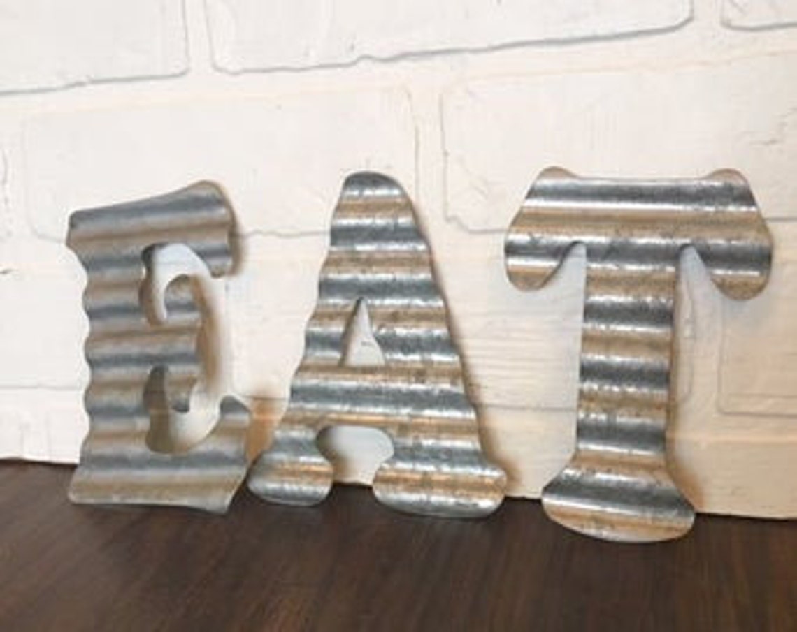 Galvanized Letters 5 1/4 Corrugated Letters Metal | Etsy