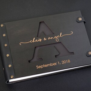 Wedding Monogram Guest Book for Wish Records With Personalized Names ...