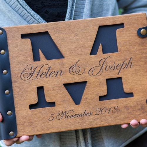 Wedding Monogram Guest Book for Wish Records With Personalized - Etsy