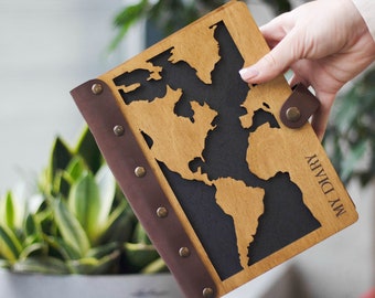 World Map Notebook - Etsy