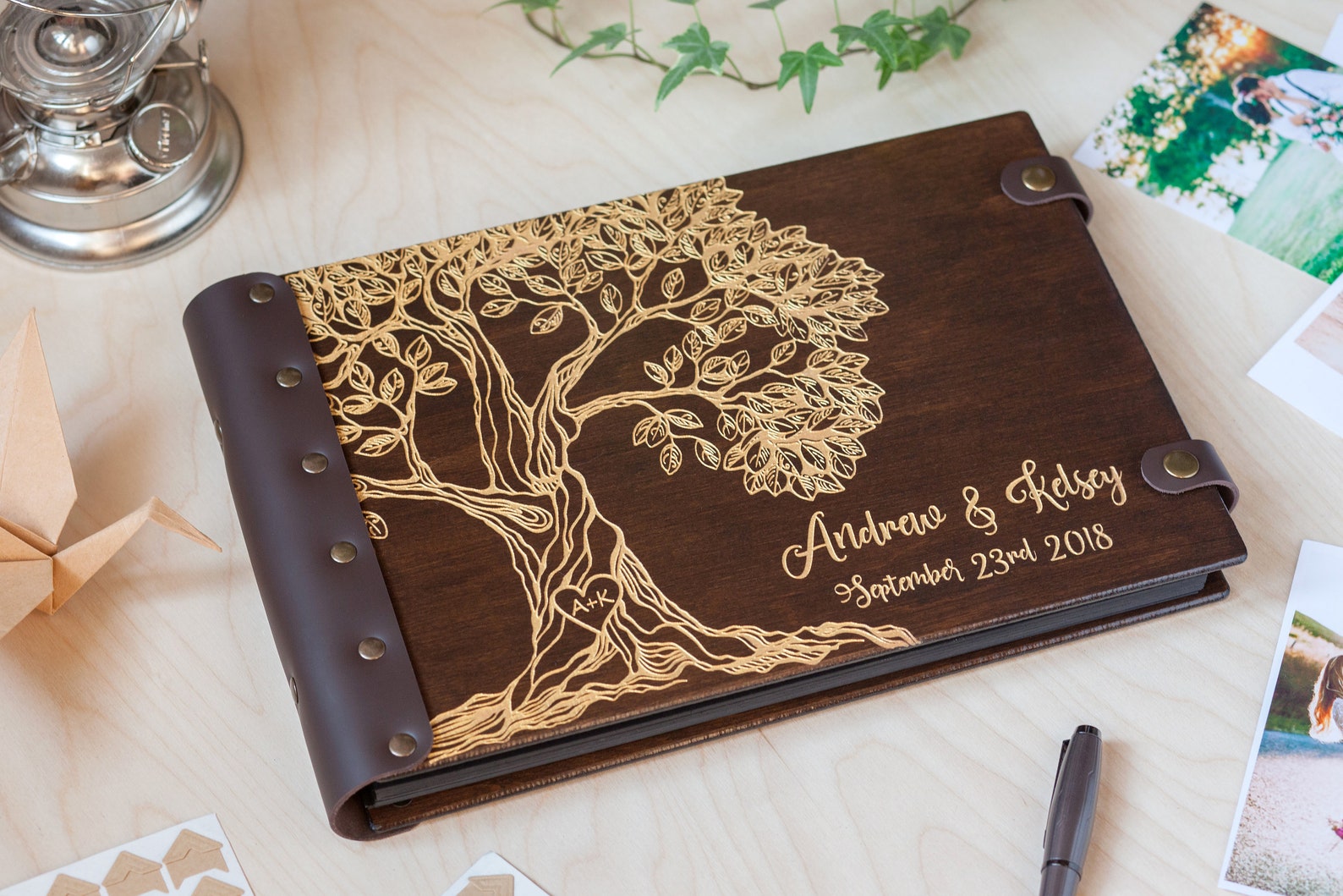 Photo Album Tree, Scrapbook, Tree of Life Wedding Album, Rustic Photo ...