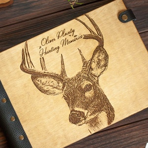 Hunting Photo Album With White Tail Deer Wooden Scrapbook - Etsy