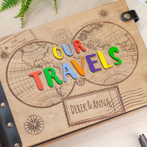 Custom World Map Photo Album for Family Adventures, Perfect Travel ...