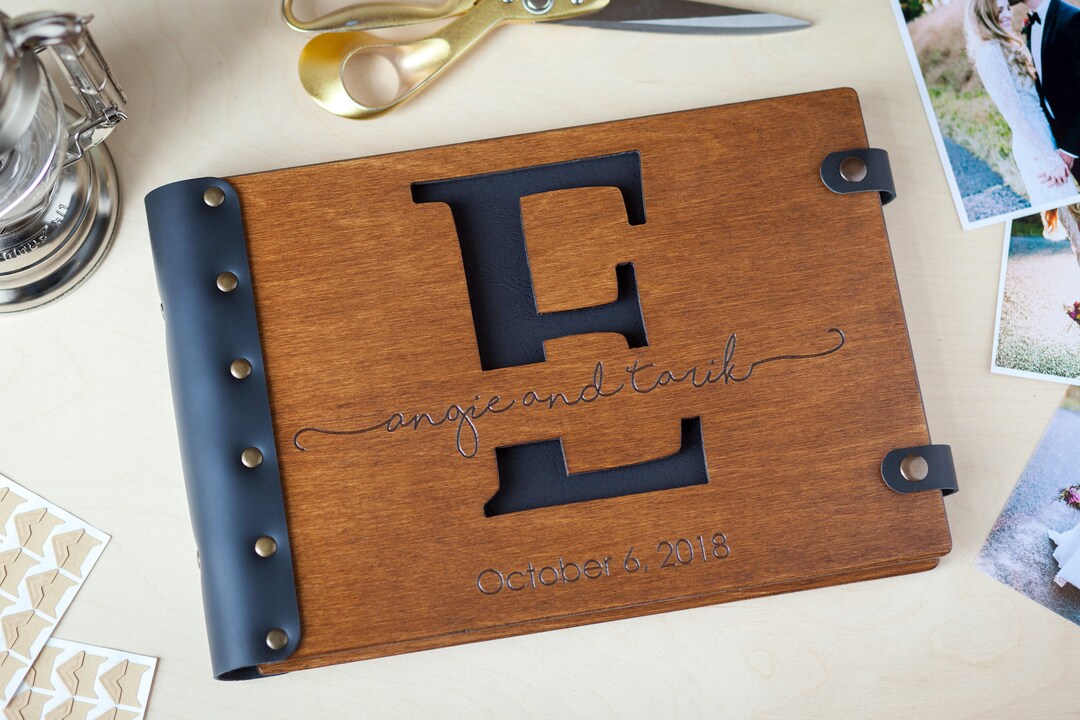 Unique Wooden Photo Album Monogram Photo Album for Special - Etsy