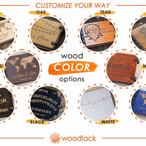 Wooden Photo Album With Compass, Scrapbook in Leather Bound, Family ...